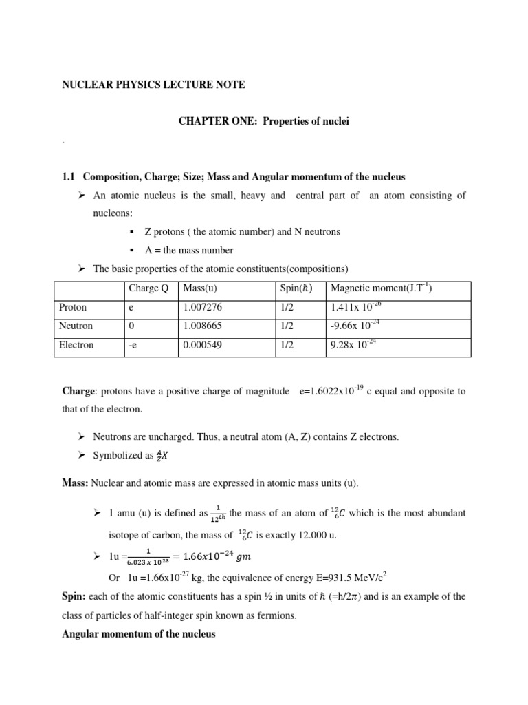 Properties and Density of Nuclei | PDF | Neutron | Atomic Nucleus