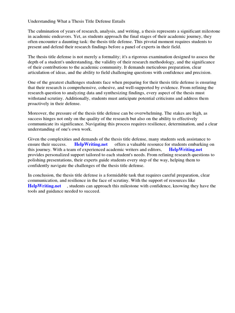 What Is Thesis Title Defense | Download Free PDF | Thesis | Microsoft ...