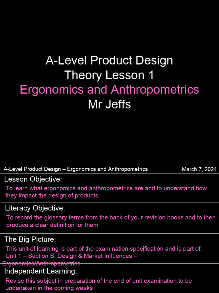 Understanding Ergonomics & Anthropometrics | PDF