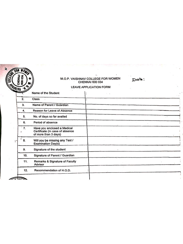 Leave Letter Format | PDF