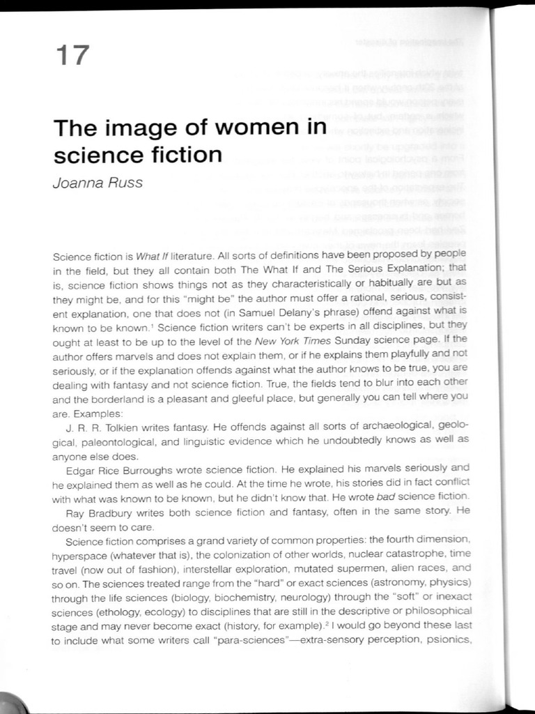 The Image of Women in Science Fiction - Joanna Russ | PDF