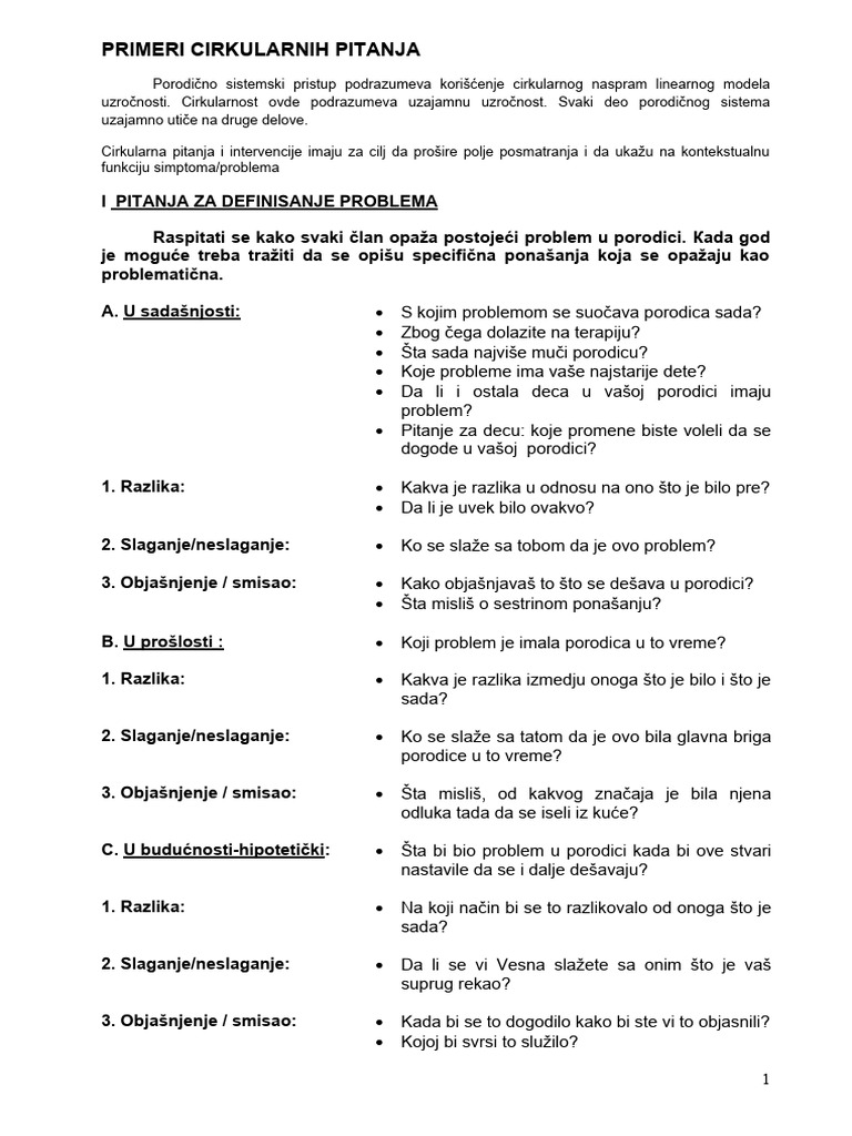 Cirkularna Pitanja | PDF