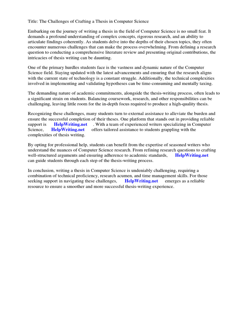 Thesis Title in Computer Science | PDF | Thesis | Computer Science Thesis Title in Computer Science | PDF | Thesis | Computer Science