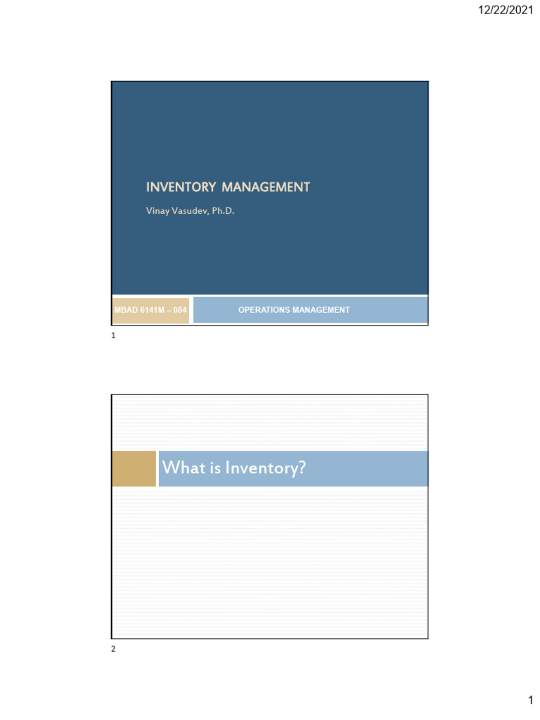 Slides | PDF | Inventory | Management Accounting