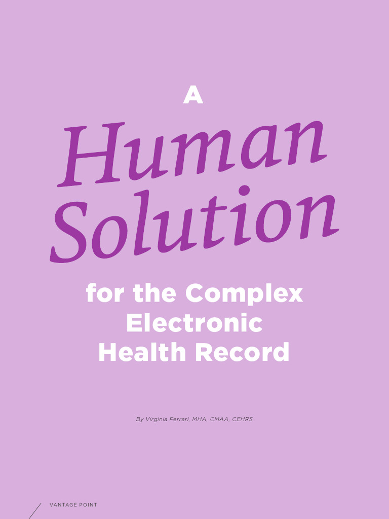 CEHRS-Human Solution EHRs | PDF | Electronic Health Record | Patient Safety