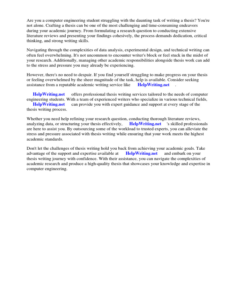 Computer Engineering Thesis Help | PDF | Engineering | Computer Science