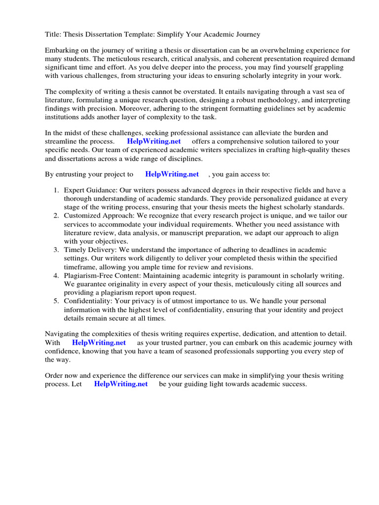 Thesis Dissertation Template | PDF