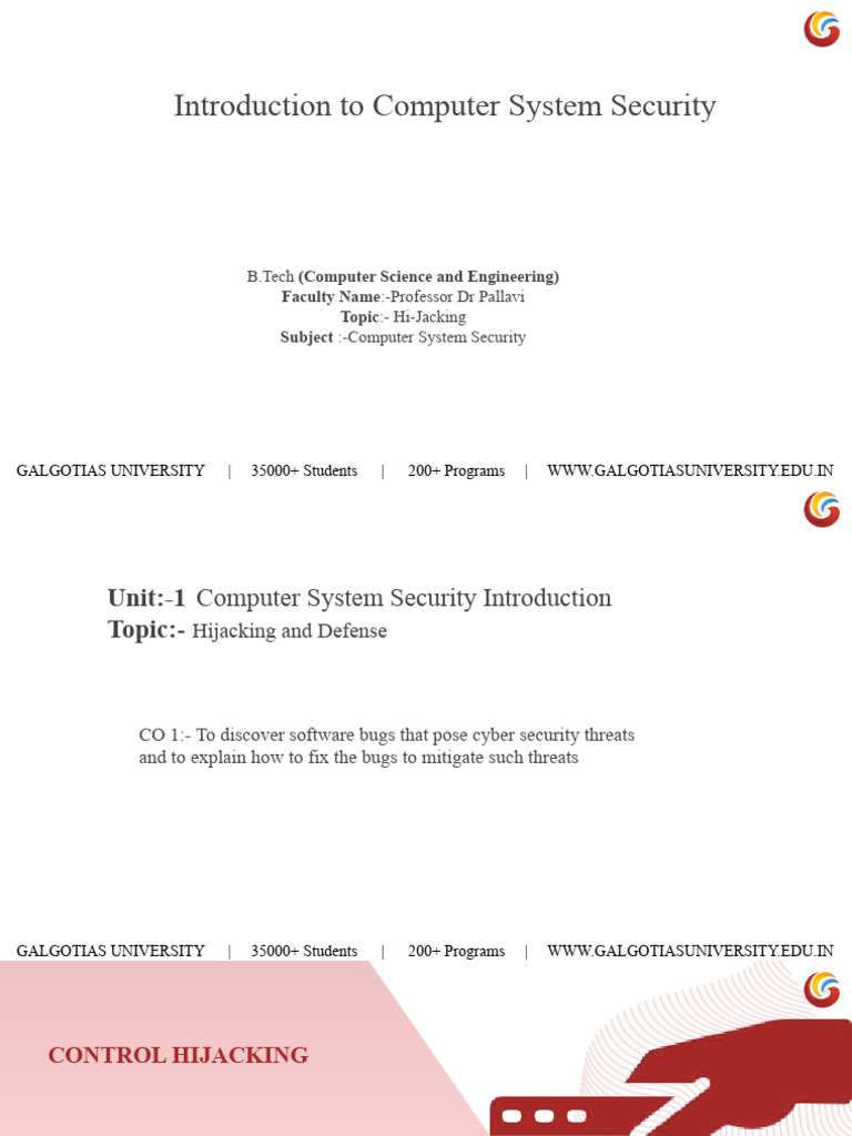 Introduction To Computer System Security 2 Pdf Systems 