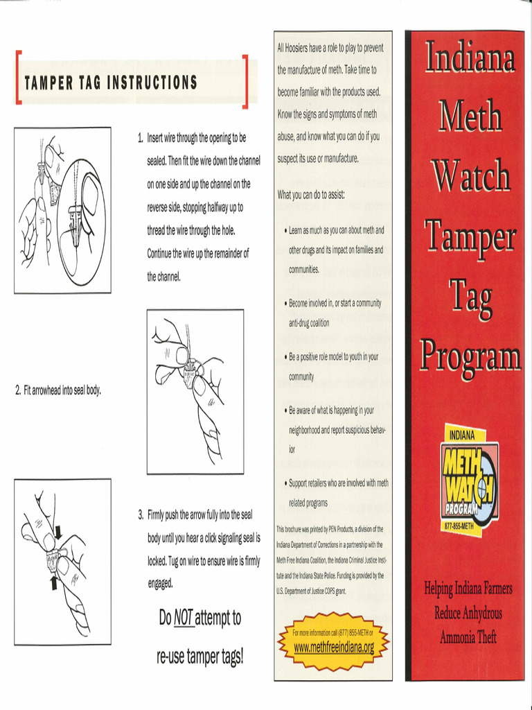 Meth Watch Tamper Tag Brochure | PDF