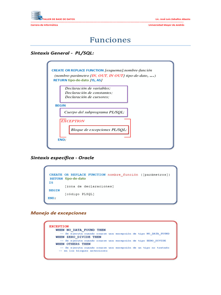 Taller de PL/SQL y Manejo de Excepciones | PDF | Informática