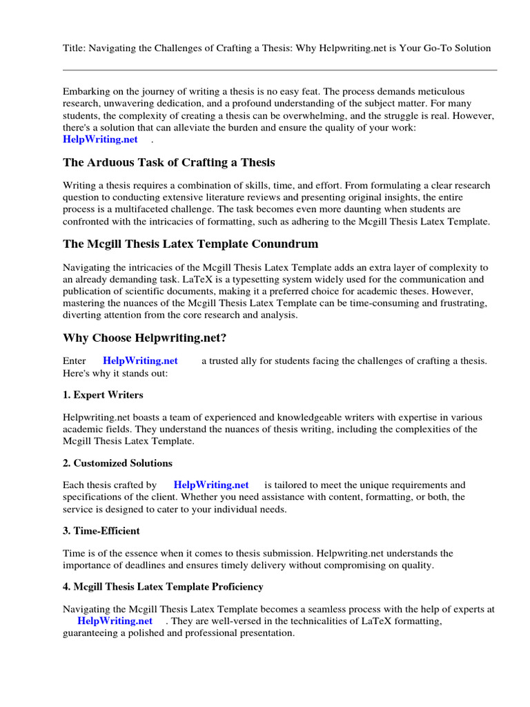 Mcgill Thesis Latex Template | PDF | Thesis | World Wide Web