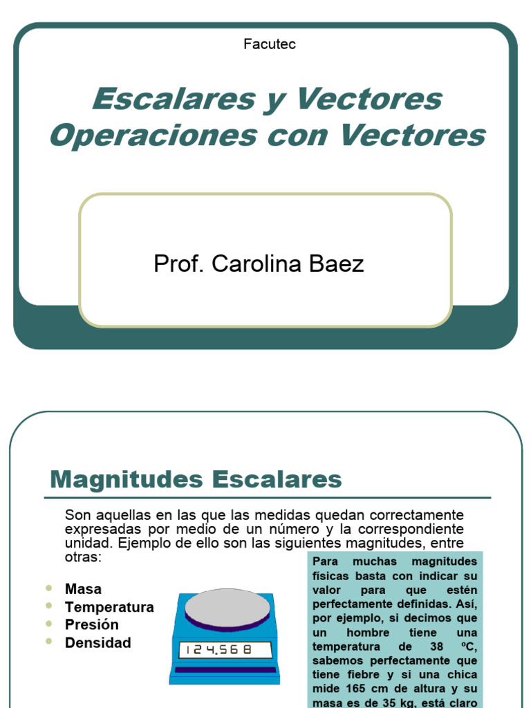 Vectores Escalares y Vectoriales PPT - Fisica 1 | PDF | Vector Euclidiano | Sistema de ...