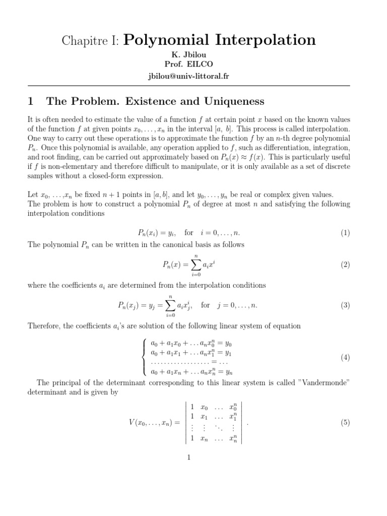 Chap1 InterpolationA | PDF