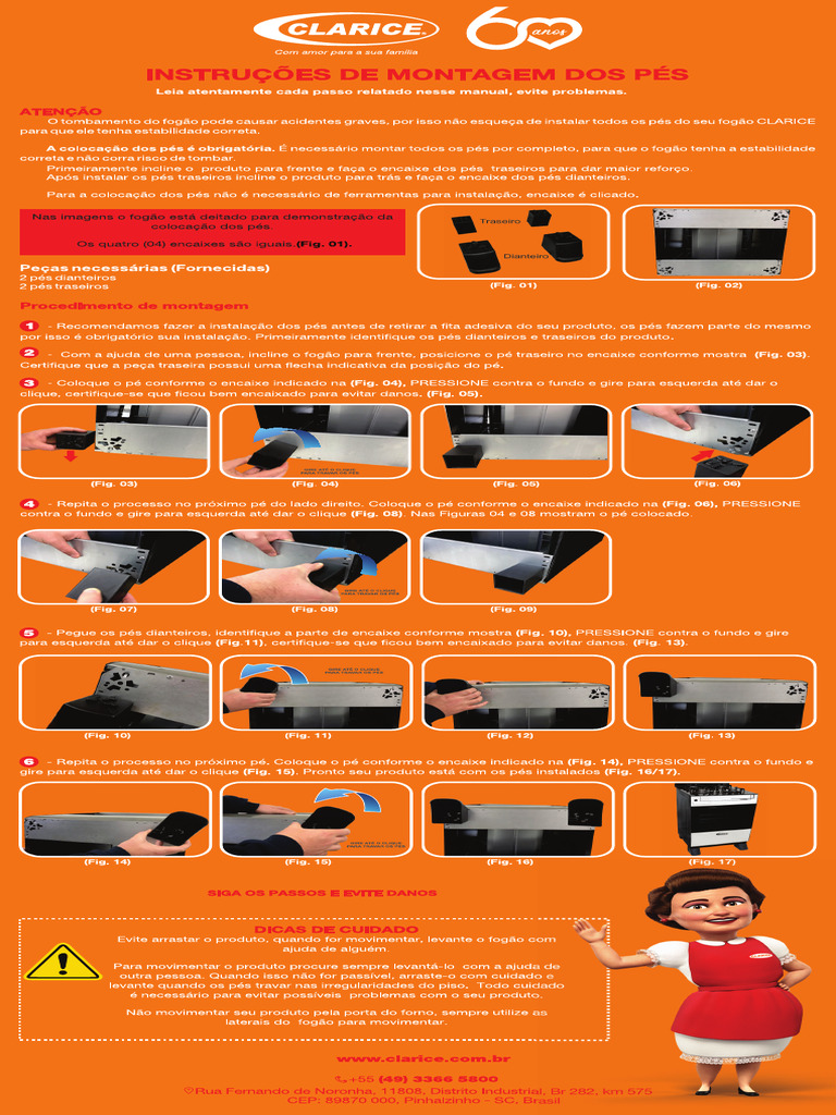 Manual de Instalação Pés Clicado | PDF