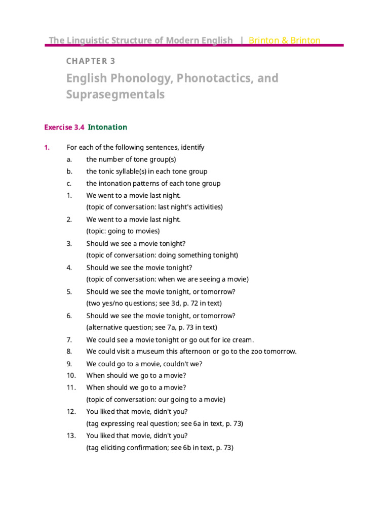 English Phonology, Phonotactics, and Suprasegmentals: The Linguistic ...