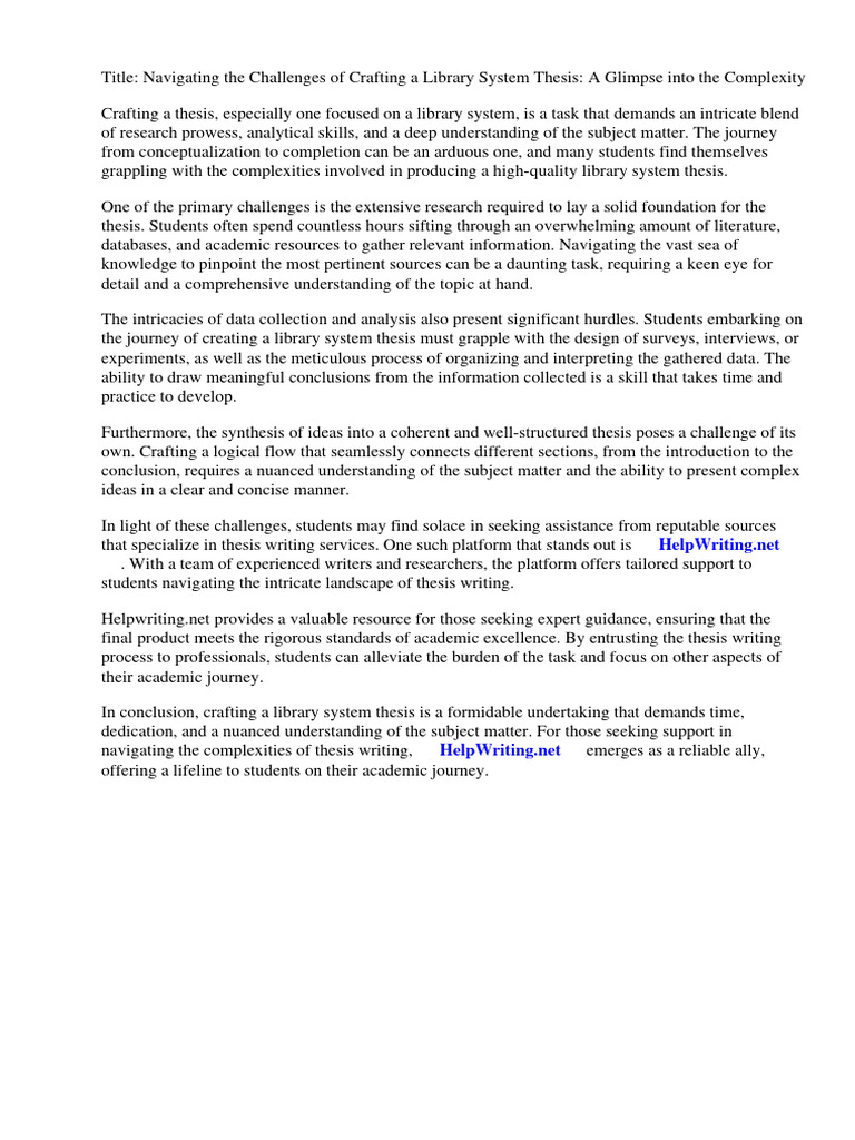 Library System Thesis Sample | PDF | Art | Technology & Engineering