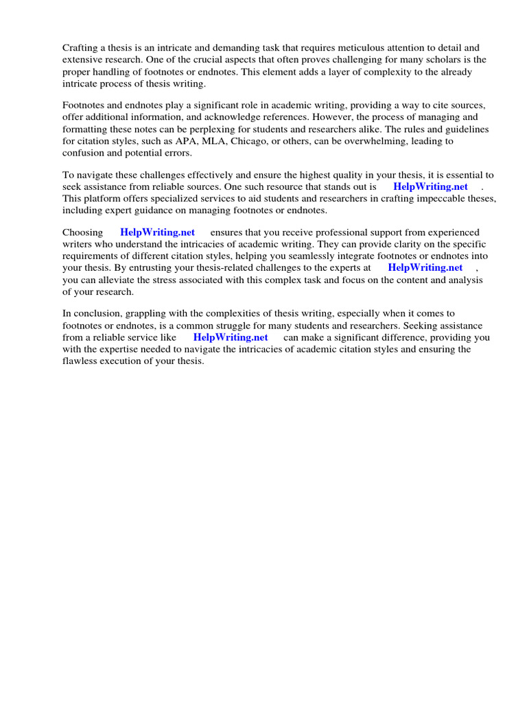 Thesis Footnotes or Endnotes | PDF | Note (Typography) | Citation