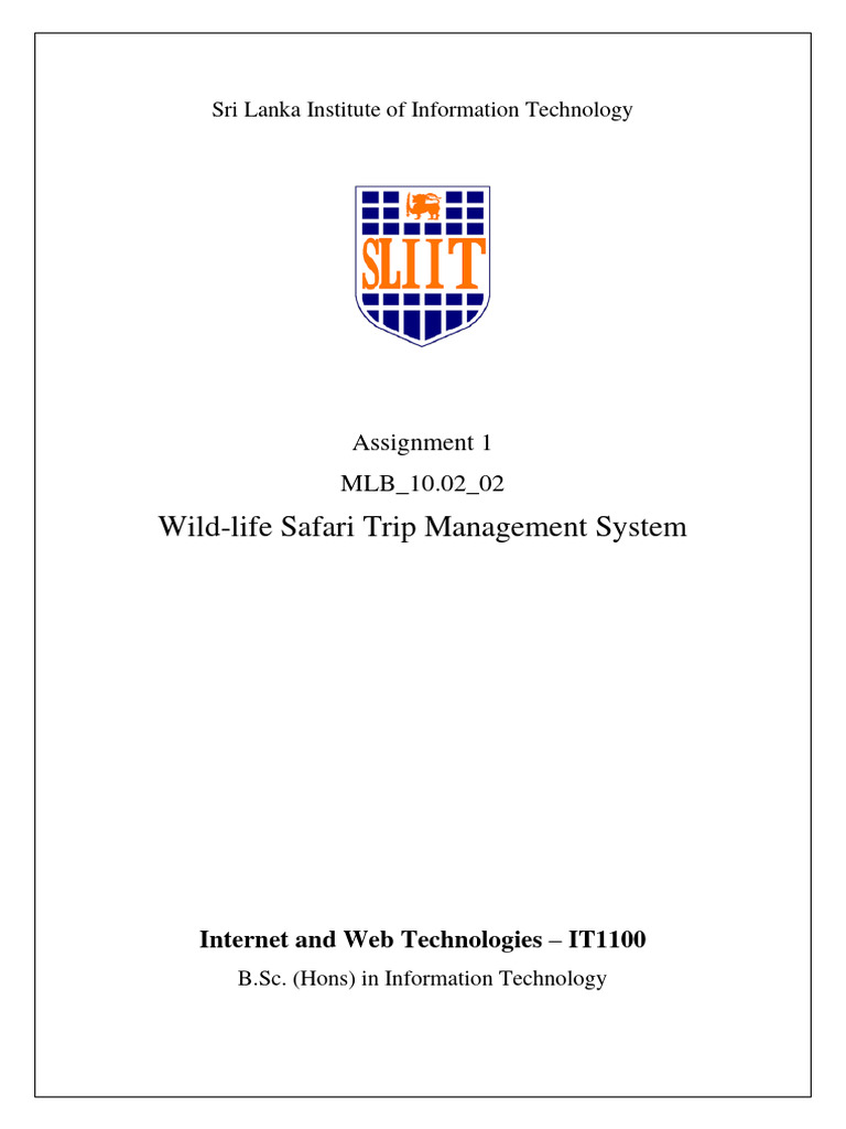 IT1100 IWT - Assignment 01 - 2022-Jan - Wild Safary | PDF | World Wide Web | Internet & Web