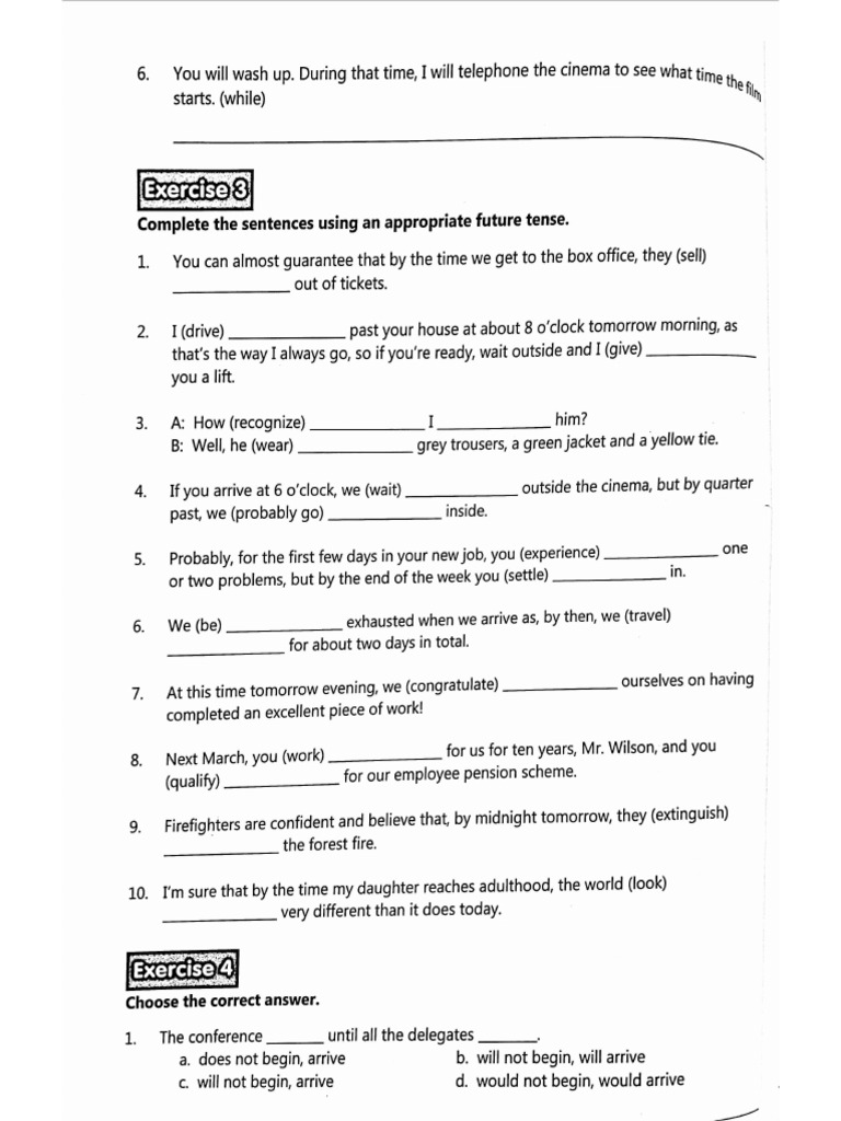 Future Tense Exercises 2 | PDF