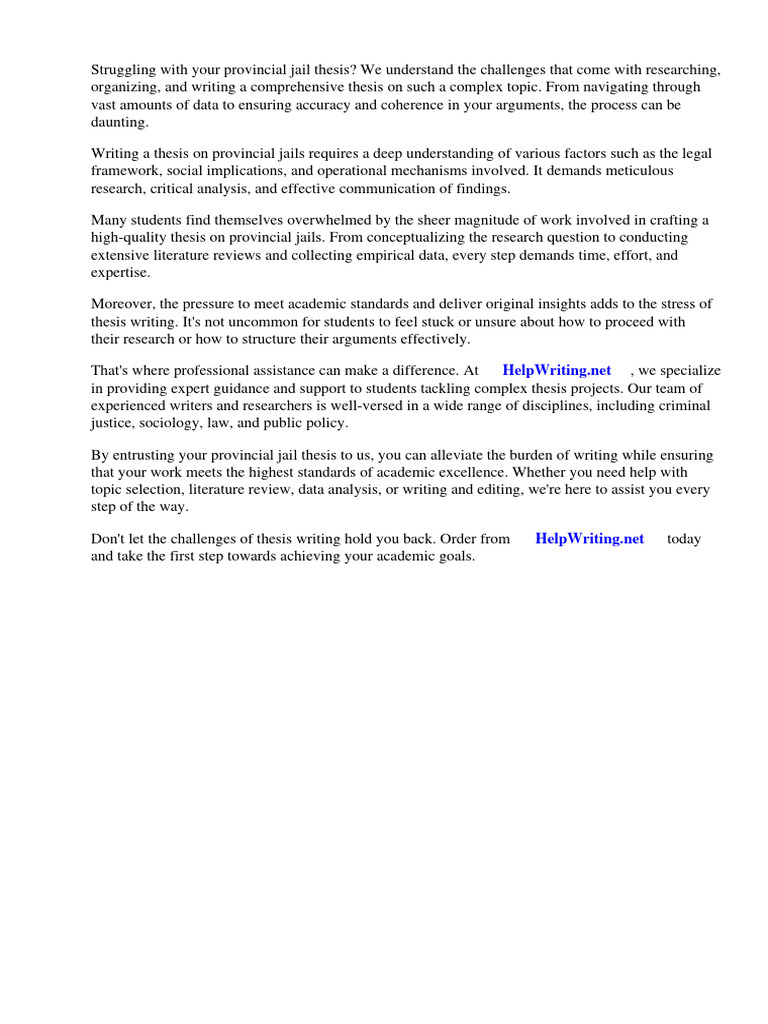 Provincial Jail Thesis | PDF | Prison | Thesis
