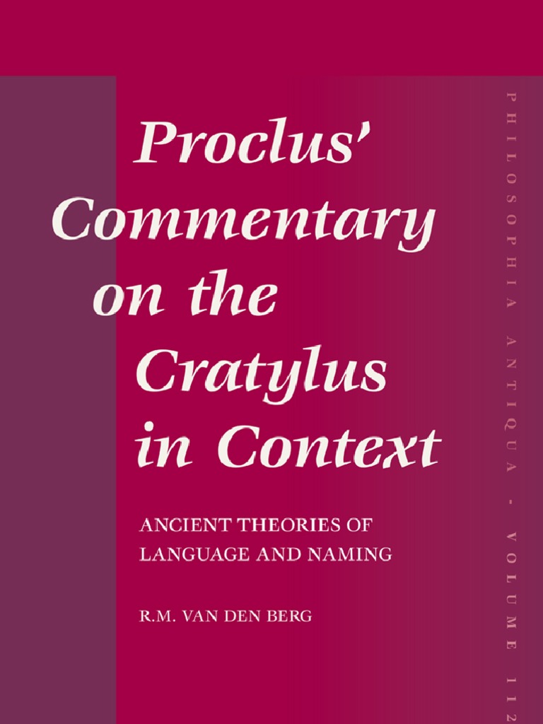Proclus Commentary On The Cratylus in Context | PDF | Platonism | Plato