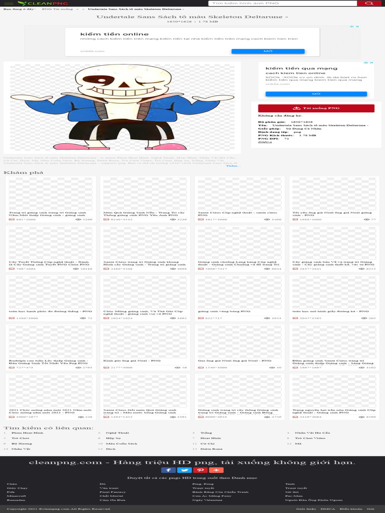 Undertale Sans Sách Tô Màu Skeleton Deltarune - Png Tải Về - Miễn Phí ...