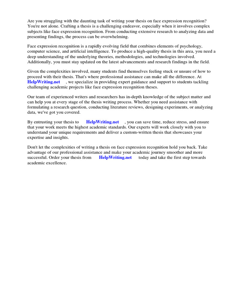 Face Expression Recognition Thesis Pdf Machine Learning Accuracy And Precision