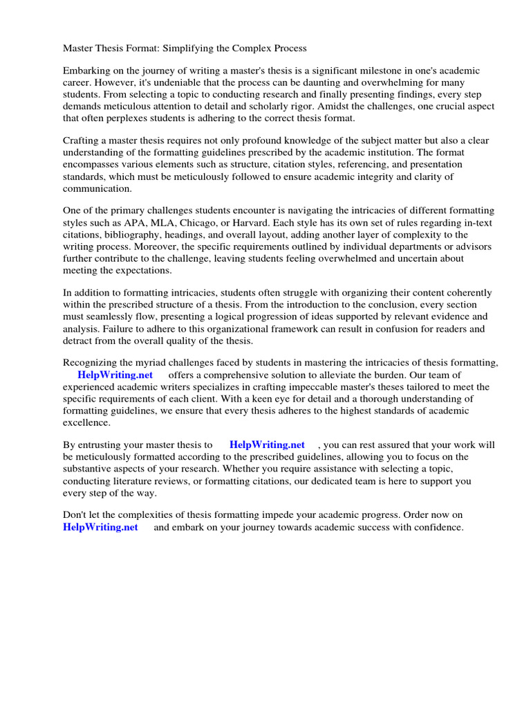 Master Thesis Format | PDF | Thesis | Citation