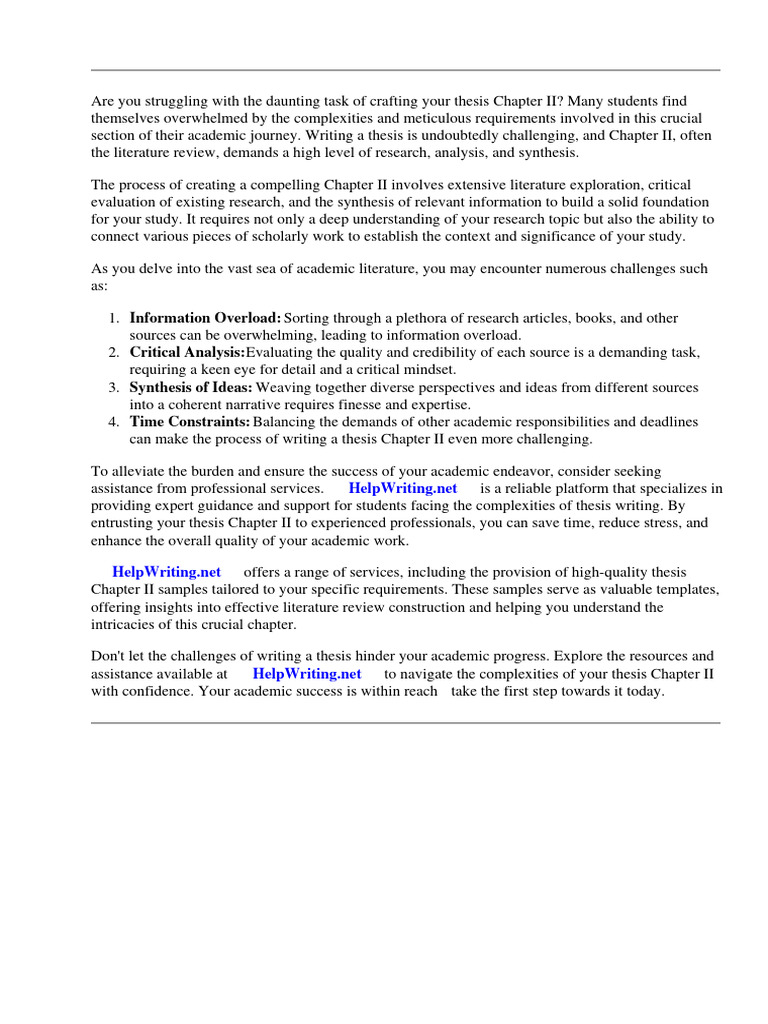 Thesis Chapter II Sample | PDF