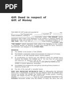 Cash Gift Deed Template for Family | PDF