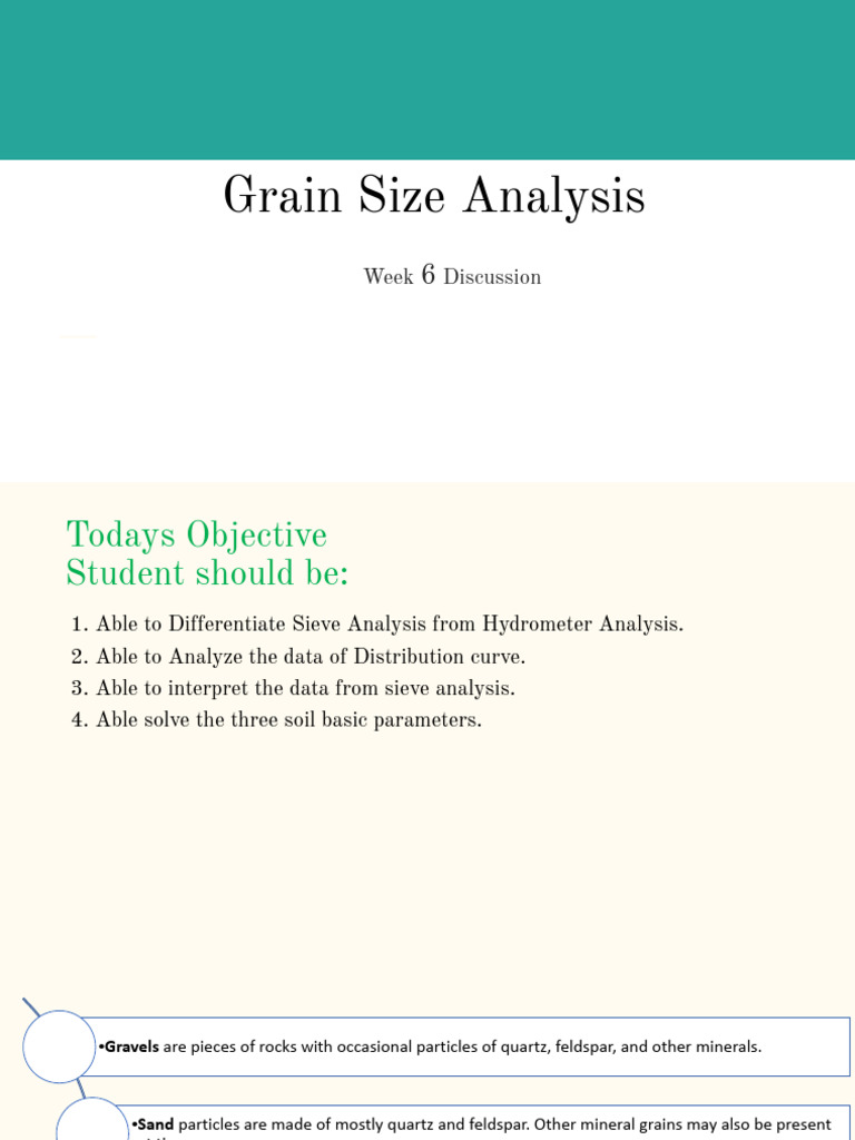 Grain Size Analysis - PPTX 1 | PDF | Silt | Sand