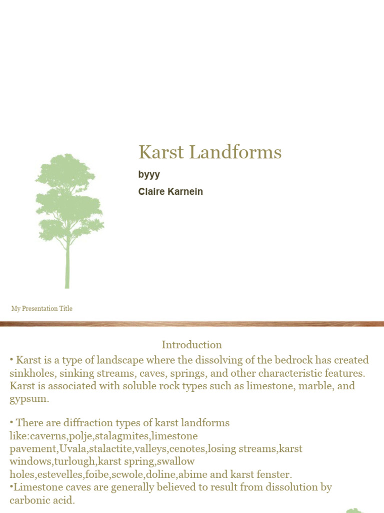 Overview of Karst Landforms | PDF | Art | Science & Mathematics