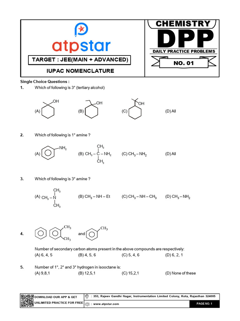 DPP-1 To 13 - IUPAC | PDF | Amine | International Union Of Pure And Applied Chemistry