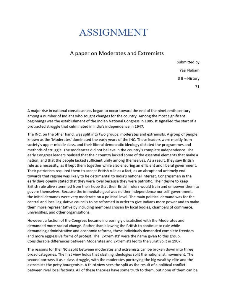 ASSIGNMENT Yasi | PDF | British Raj | Indian National Congress