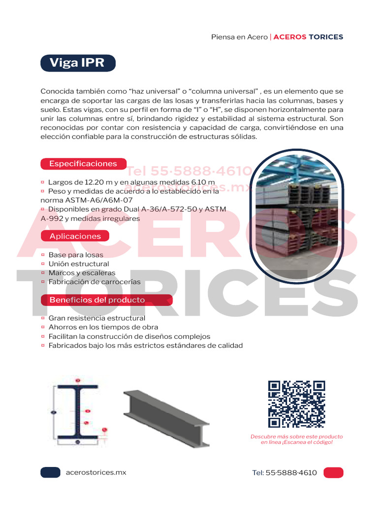 Especificaciones de Vigas IPR | PDF | Ingeniería mecánica | Ingeniero civil