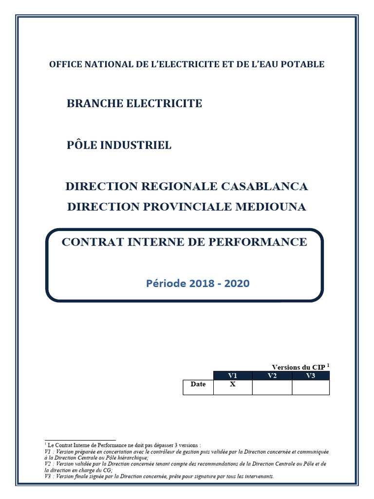CIP ONEE - BE - DR01 - DPM - Dernière Version | PDF