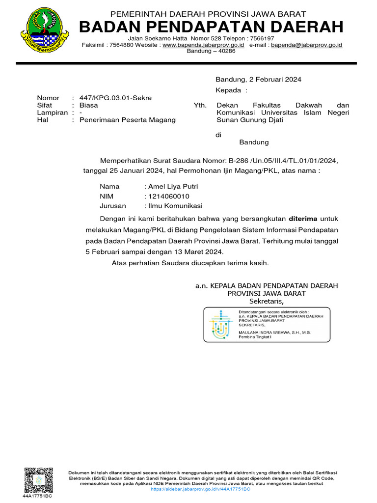 SURAT JAWABAN MAGANG Diterima UIN BDG Amel Liya Putri 27022024 075535 Signed | PDF