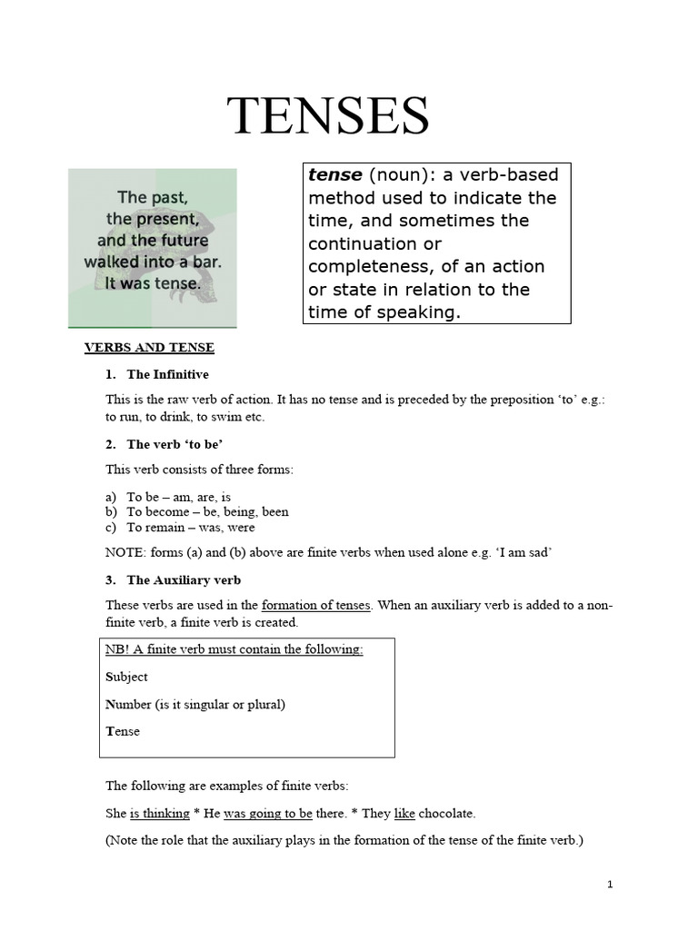 Tenses Notes | PDF | Verb | Grammatical Tense