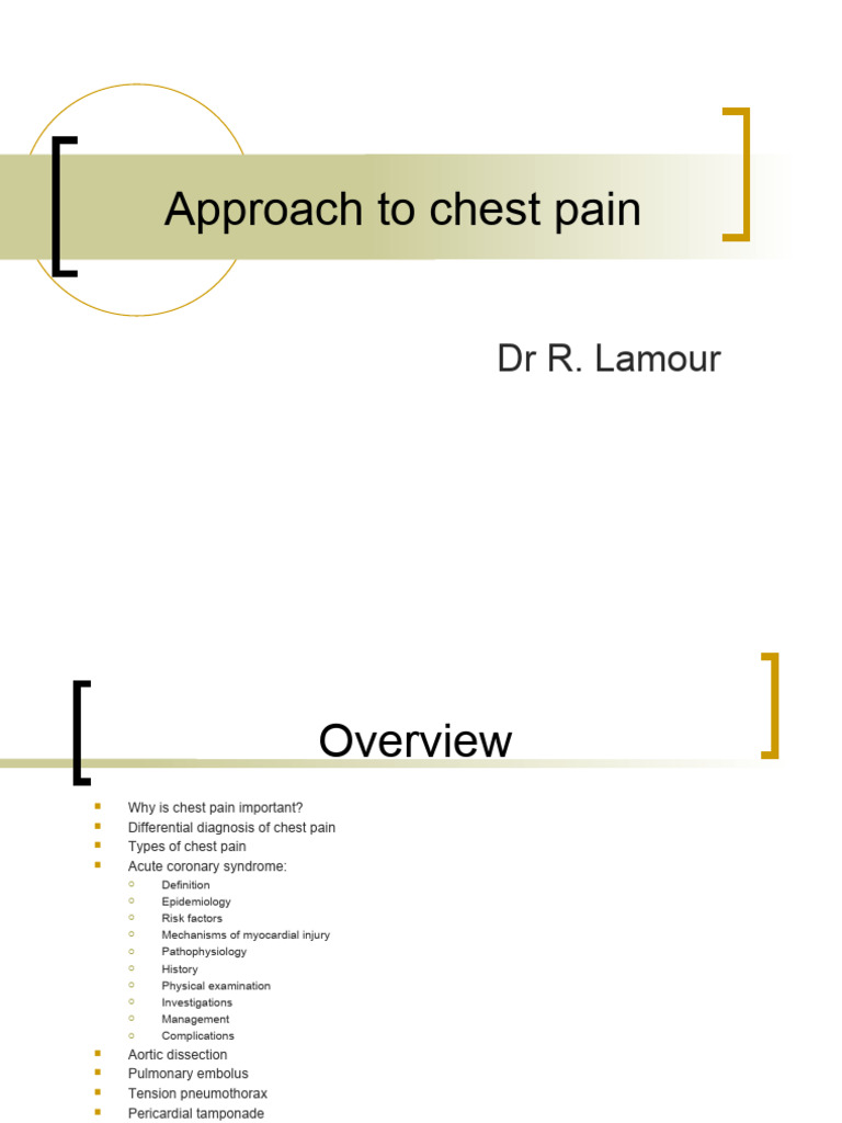 Approach To Chest Pain | PDF | Electrocardiography | Myocardial Infarction