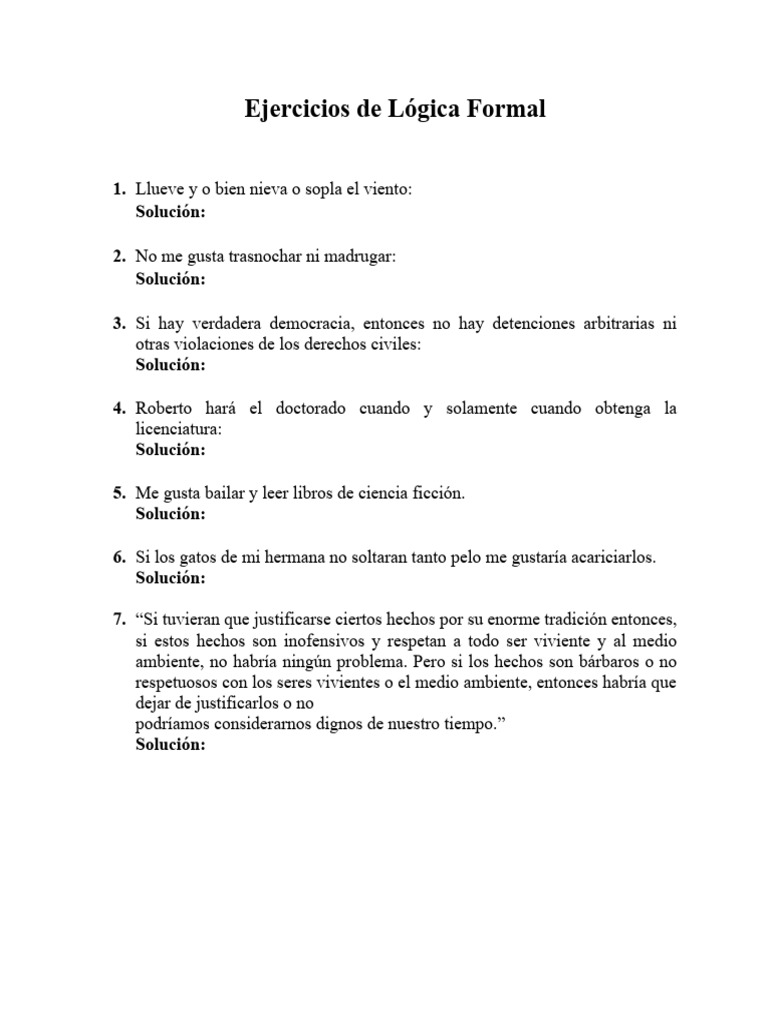 Ejercicios Logica Formal | PDF