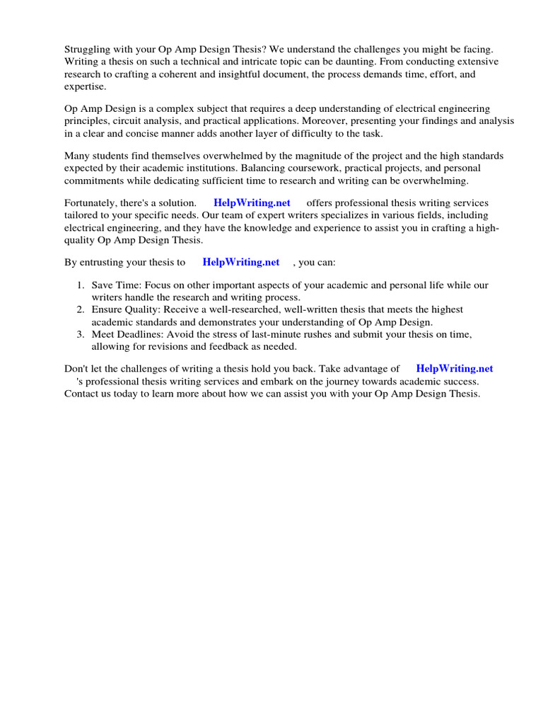 Op Amp Design Thesis | PDF | Operational Amplifier | Amplifier