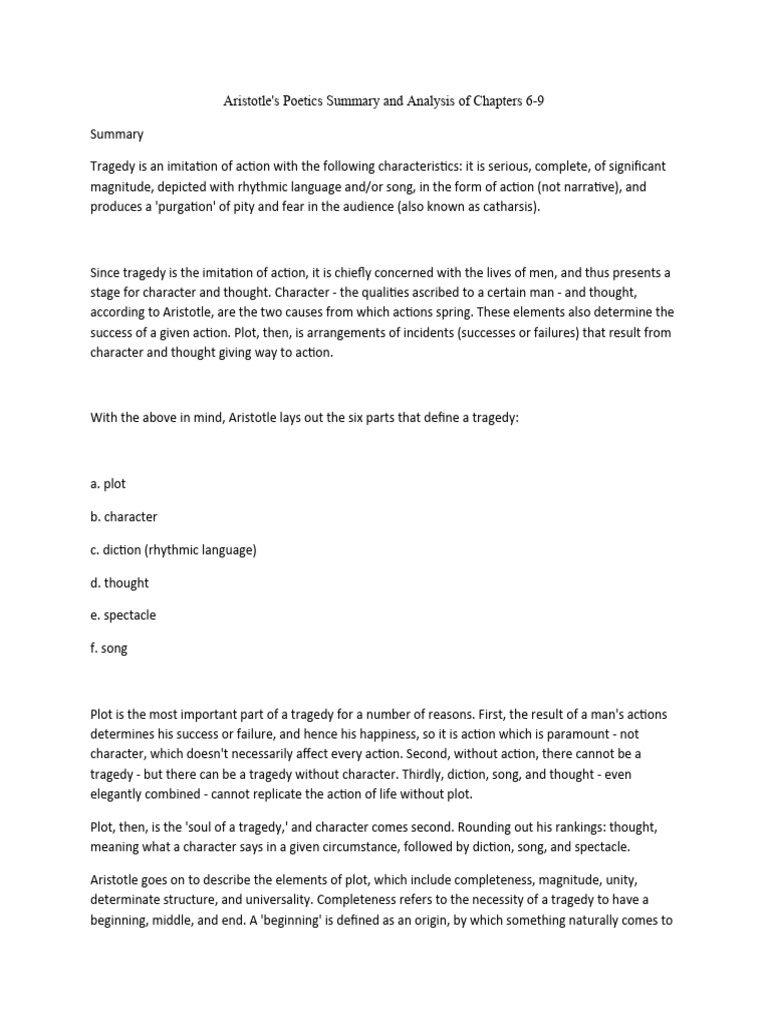 Aristotle 6 9 | PDF | Plot (Narrative) | Tragedy