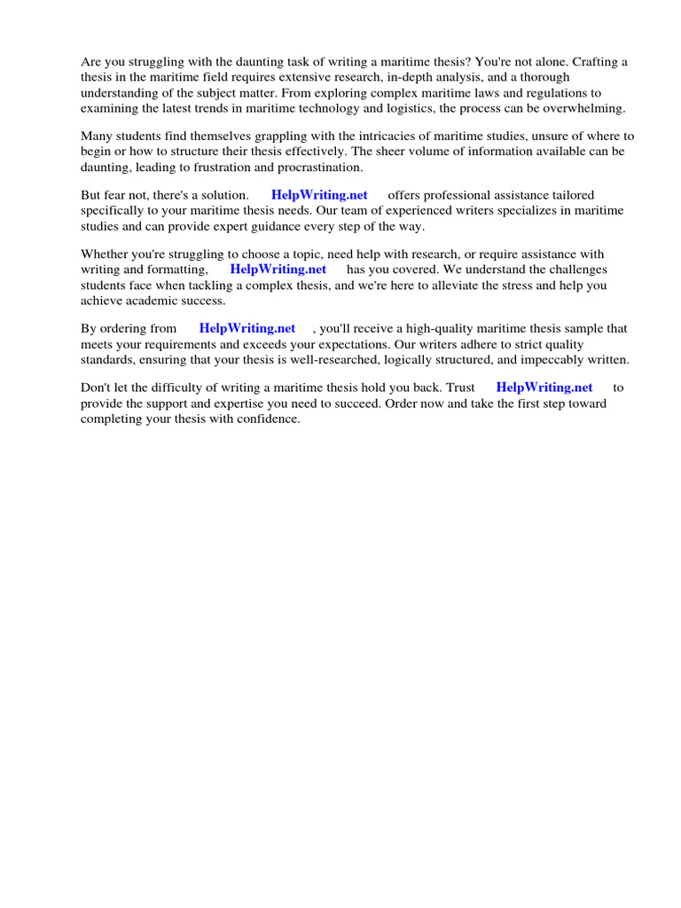 Maritime Thesis Sample | PDF | Ships | Thesis