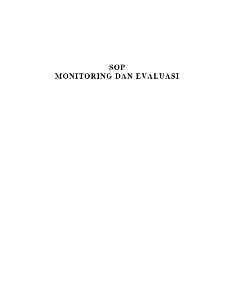 Sop Monitoring Dan Evaluasi Prodi | PDF