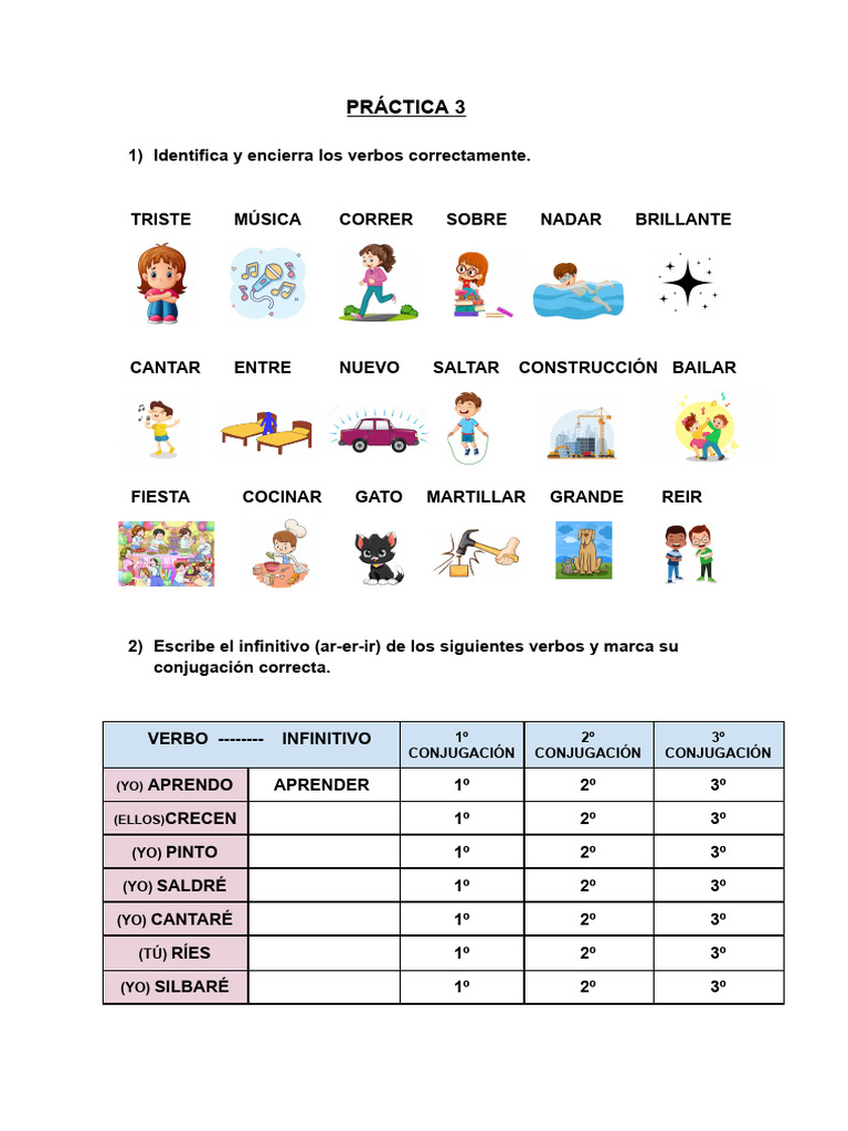 Practica 3 | PDF | Verbo | Conjugación gramatical