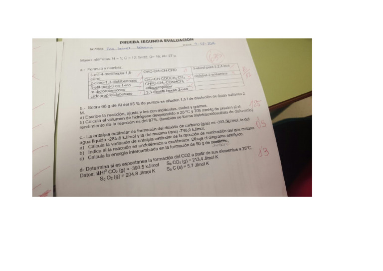 Examen Glogal Fyq 2 2015 | PDF