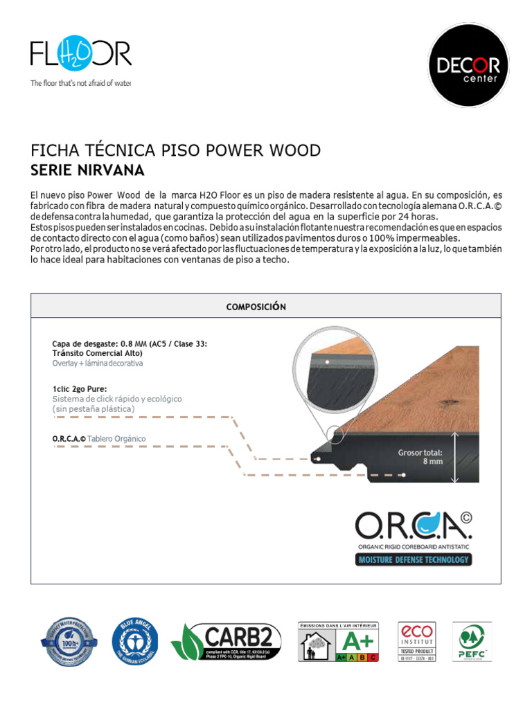 Piso Power Wood: Resistente al Agua y Durable | PDF | Ciencias fisicas ...