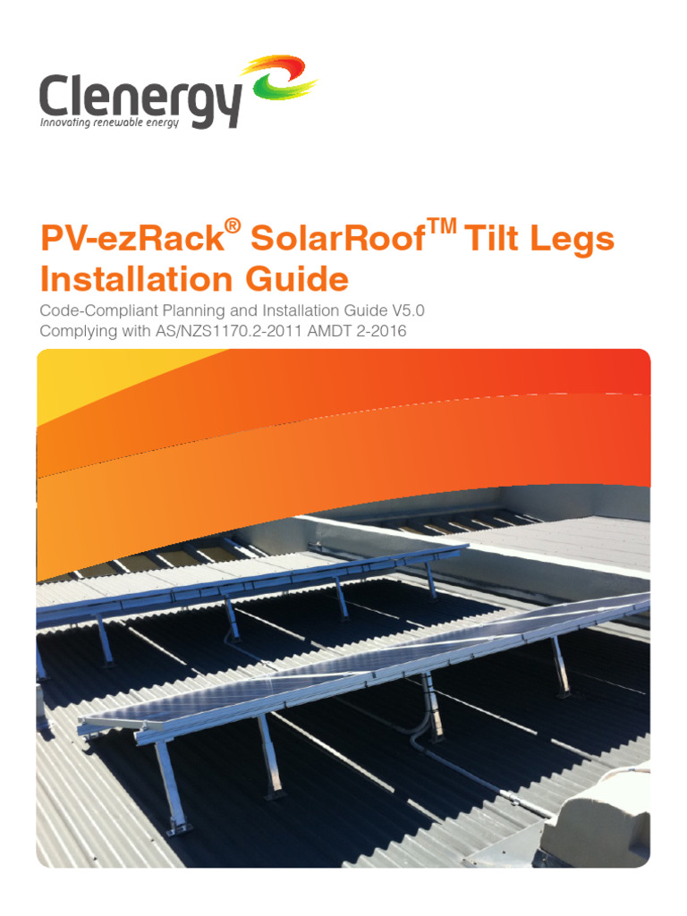Clenergy PV EzRack SolarRoof Penetrative Tilt Legs Installation Guide ...
