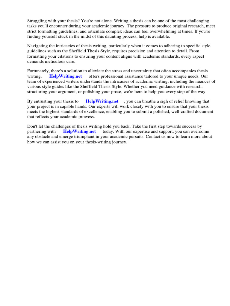 Sheffield Thesis Style | PDF