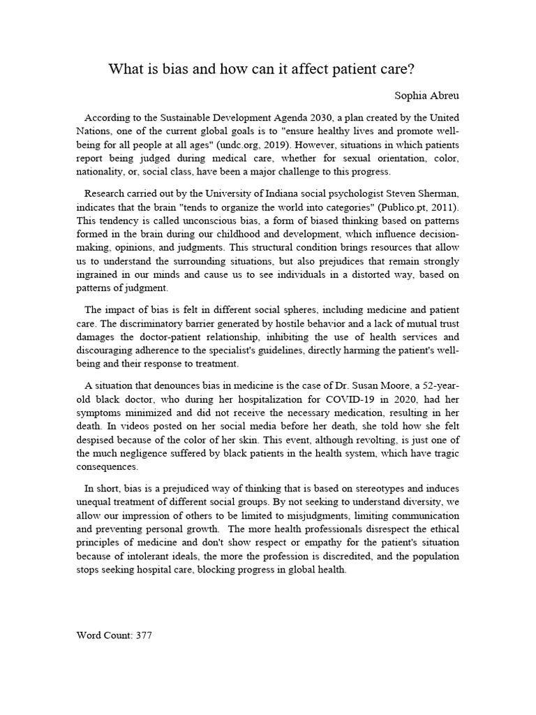 What Is Bias and How Can It Affect Patient | Download Free PDF | Bias ...